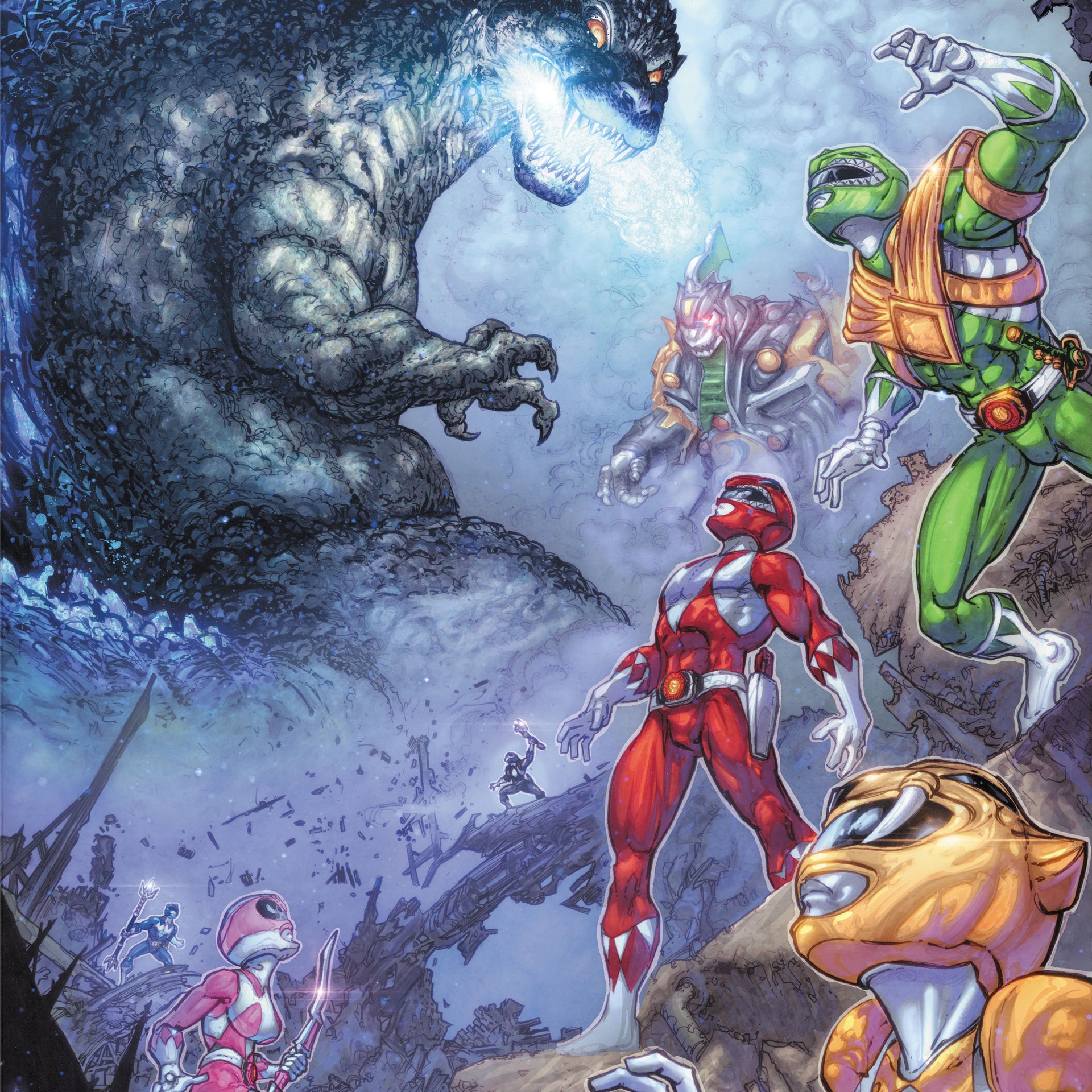 Godzilla and Mighty Morphin Power Rangers Meet for the First Time ...